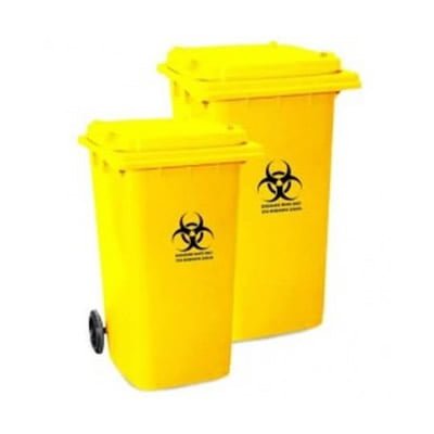 240 Litre Clinical Wheelie Yellow Medical Waste Bin - NeatStore.NG